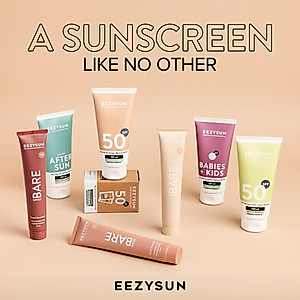 EEZYSUN AfterSun Cooling Cream | Vegan AfterSun Care with Aloe Vera, Tea Tree Oil, & Chamomile to Soothe, Hydrate, & Repair Sunburn | Dermatologically Tested 3.3 FL OZ