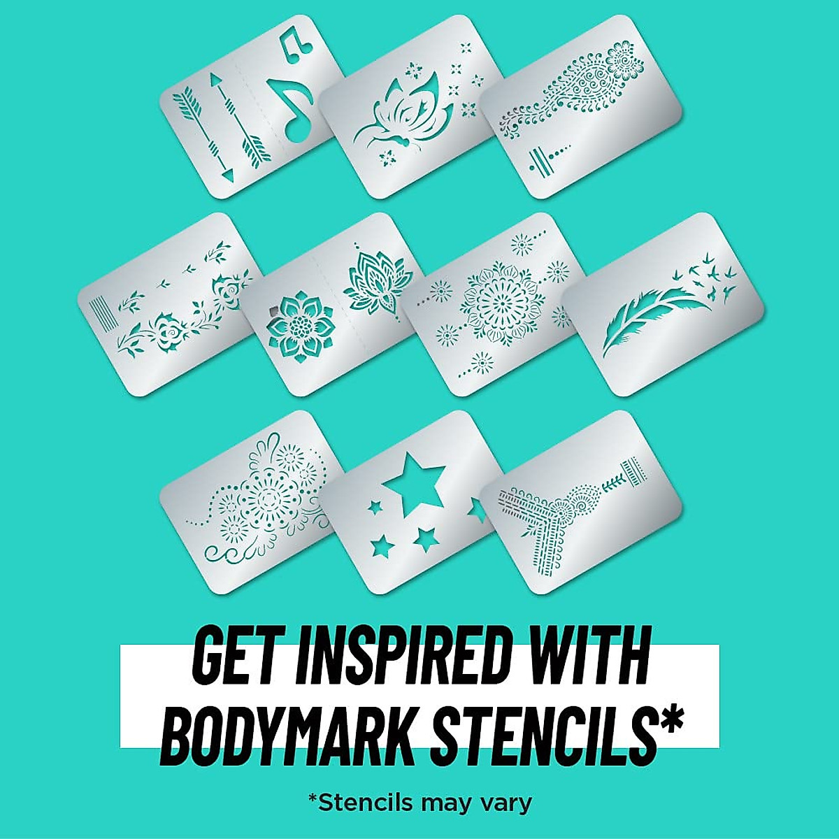 BODYMARK BIC Temporary Tattoo Markers for Skin, Black, Mixed Tip, 12-Count Pack, Skin-Safe, Cosmetic Quality