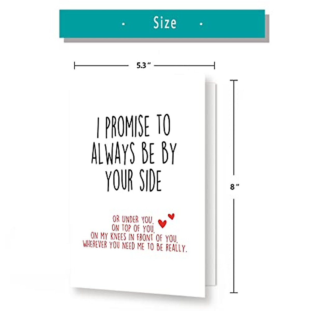 Funny Valentines Day Card With Envelope, Naughty Anniversary Birthday Card for Boyfriend Husband Fiance Girlfriend Wife Fiancee, I Promise to Always Be by Your Side…