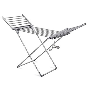 tonchean Heated Drying Rack Folding Electric Clothes Drying Rack, Collapsible Laundry Drying Rack, Free-Standing Heating Garment Dryer Towel Rail Space Saving for Home Indoor/Outdoor