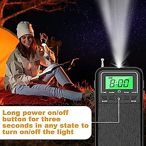 Portable Radio AM FM SW, Transistor Radio with LED Flashlight, 2AA Battery Operated Radio for Long Range Reception, Emergency Pocket Walkman Radio for Indoor, Outdoor,Walk,Jogging,Gym,Camping