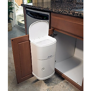 Janibell M250H ABS 4-Gallon Cabinet Door Mount Waste Disposal System, Rectangular, 9-13/16" Width x 13-3/8" Depth x 21-5/8" Height, White