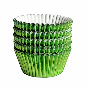 100pcs Cupcake Paper Baking Cups Wrapper Liners Cake, Foil Cupcake Liners for Baking Cupcakes(Green) …