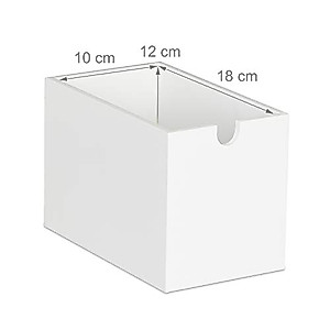 Relaxdays Desk Organiser, 2 Drawers, Office Storage Box, HxWxD: 14.5 x 24.5 x 20 cm, Bamboo & MDF, White