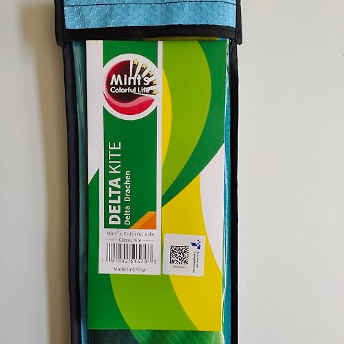 Mint's Colorful Life Delta Kite for Kids & Adults, Extremely Easy to Fly Kites with 2 Ribbons and 300ft String, Best for Beginner