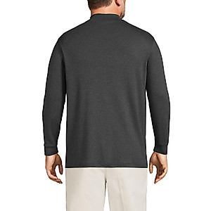 Lands' End Mens Long Sleeve Supima Mockneck Dark Charcoal Heather Regular XX-Large