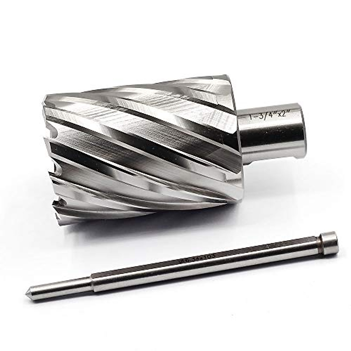 Annular Cutter JESTUOUS 3/4 Inch Weldon Shank 1-3/4 Cutting Diameter 2 Cutting Depth with Pilot Pin Slugger Bits Two Flat HSS Kit for Magnetic Drill Press,1 Piece