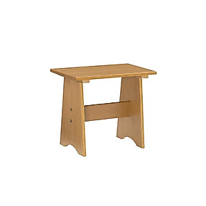Linon Delk Pine Wood Small Backless Benches Set of 2 in Honey