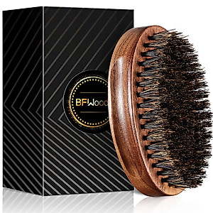 BFWood Boar Bristle Beard Brush for Men - Black Walnut Wood