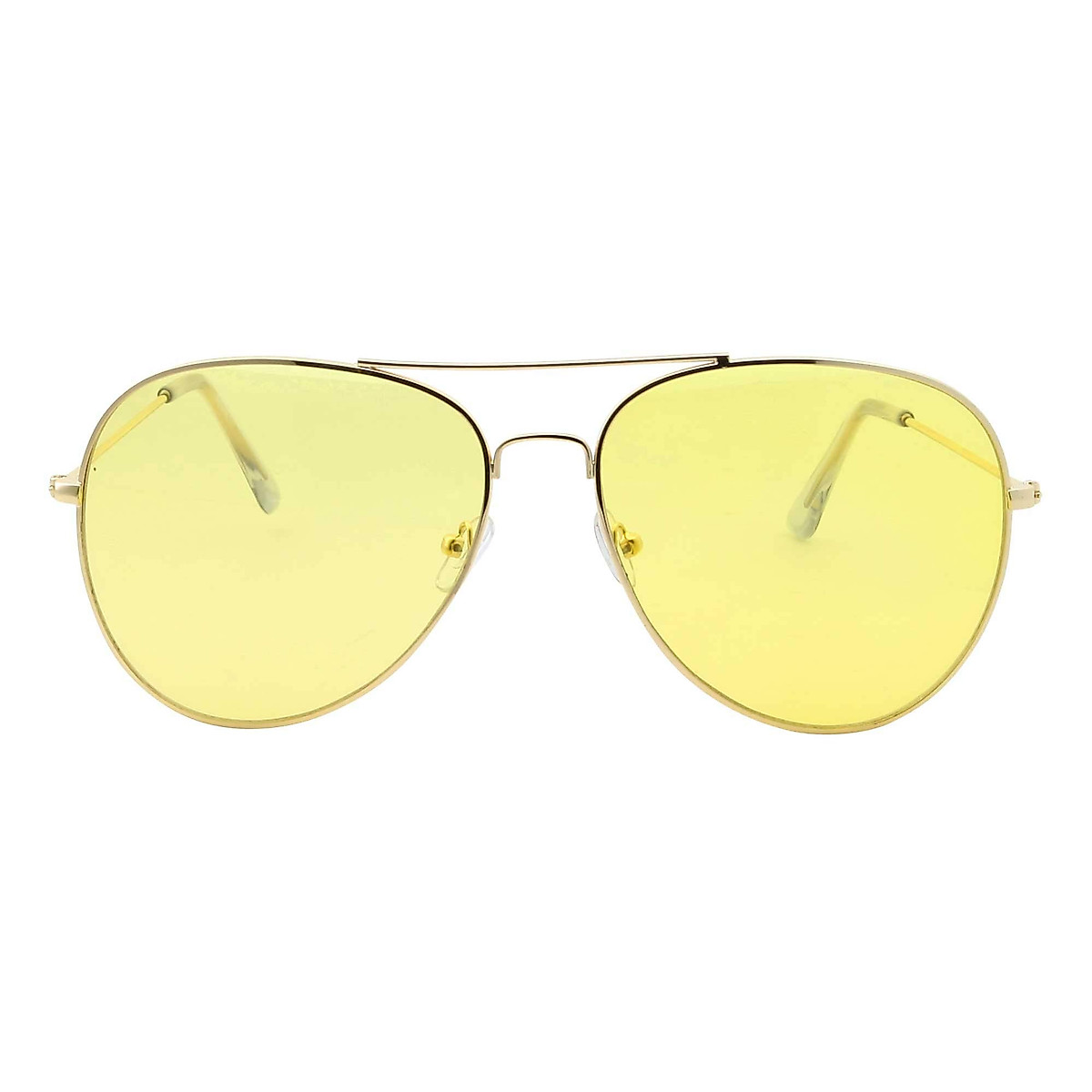 Mens Large Aviator Yellow Lens Sunglasses - Colored Tint Lens