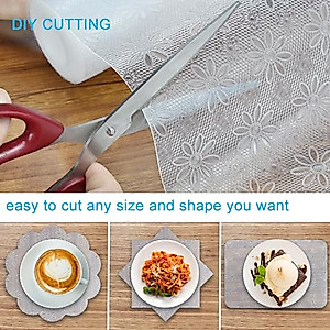 Hayder Shelf Liner, Durable Waterproof Refrigerator Liners Drawer Liner, Under Sink Mat, Washable Non Adhesive & Non Slip Liner Place Mat Roll, Flower Pattern (Clear 12"x 118")