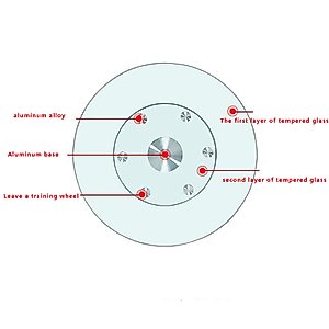KVIVI Tempered Glass Lazy Susan Turntable,Transparent Tempered Glass Round Turntable, Tabletop Rotating Serving Tray， Large Tabletop Rotating Serving Tray 36 * 36in A