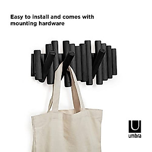 Umbra Picket Rail Hook for Entryways, W38×D4×H17cm, Black