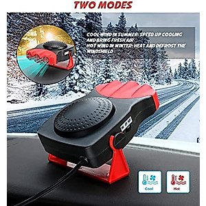 Car Heater 12V Fast Heating Defrost Defogger, That Plug into Cigarette Lighter Portable Automobile Heater Electronic Vehicle Heater Handheld Windscreen Fan 2 in 1 for All Cars