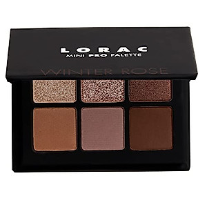 LORAC Mini PRO Matte & Glitter Eyeshadow Palette, Winter Rose | Luxuary Makeup Pallete | Metallic Colors | Cruelty Free, Gluten Free, Vegan