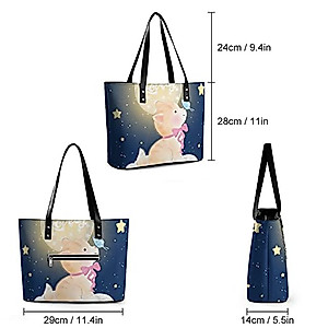 Womens Handbag Star Moon Cat Butterfly Leather Tote Bag Top Handle Satchel Bags For Lady