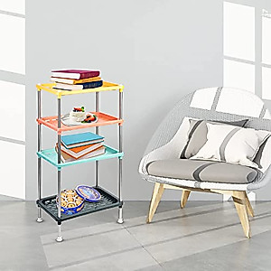 ruishetop 4-Tier Multicolor Plastic Storage Rack Easy Assembly Space Saving for Kitchen,Laundry Room,Bathroom