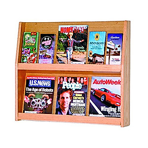 Wooden Mallet Slope 12-Pocket Literature Display, Light Oak