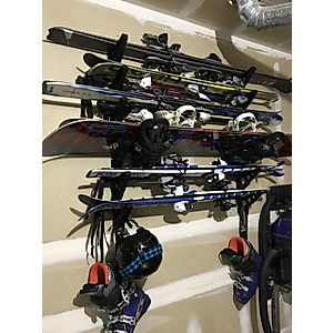StoreYourBoard ABS Plastic Ski and Snowboard Storage Rack, Black, 20 in