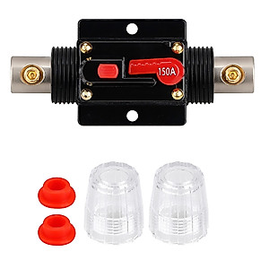 150 Amp Audio Circuit Breaker,12V-24V DC Fuse Holder,20-300A Breaker Switch,Inline Circuit Breaker with Reset Button,for Automotive Marine Boat Audio System Current Overload Protection