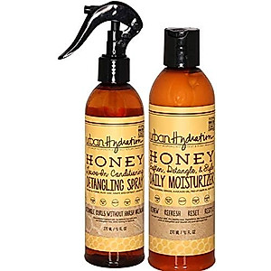 Urban Hydration Honey Health and Repair Daily Hair Moisturizer and Detangler Duo Pack | Sulfate, Paraben Free, Detangles, Prevents Breakage, Tames Frizz, and Repairs Damage for Smooth and Shiny Hair