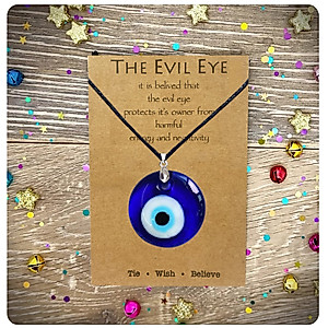 Long tiantian Evil Eye Necklace for Women Men Necklace Evil Eye Jewelry Blue Turkish Glass Leather Rope Pink Lucky Protection Necklace Jewelry Valenty Day Gifts for Men Women