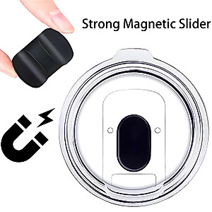 ZVJV Premium 20 oz Tumbler Lid, Replacement Lids Compatible for YETI 20 oz Tumbler, 10/24 oz Mug and 10 oz Lowball, Spill Proof Cup Lids Covers with Magnetic Slider Switch, BPA Free(Pack of 2)