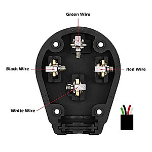 50A Power Plug, NEMA 14-50P 50A Electric Plugs, AC 125V/ 250V Grounding 3 Wire 4 Prong Straight Blade Plug,Male Dryer Plug Welder Plug