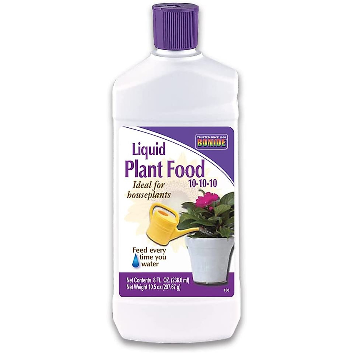 Bonide Houseplant Liquid Plant Food 10-10-10, 8 oz Concentrated Fertilizer for Indoors, Use Every Time You Water
