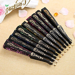 VOSAREA 3pcs plastic fan ventiladores portatiles red fan Portable fan Handmade fan Summer fan collapsible fan folding fan hand fans for women dancing fans sequin fan manual Spain Miss