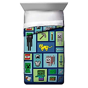 Minecraft Good Day Twin/Full Cooling Comforter - Super Soft Kids Bedding Features Creeper- Fade Resistant Polyester Microfiber Fill (Official Minecraft Product)