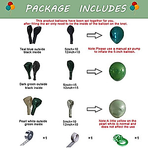 Chamrrille Green Balloon Garland Arch Kit with Double Balloons, Pearl White and Green Balloons, Dark Green and Black Balloons, Emerald Green Balloons for Birthday Baby Shower Wild One Party Decorations