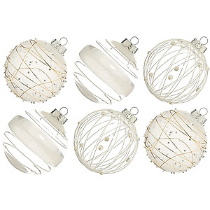 XmasExp Christmas Ball Ornaments Set-70mm/2.76" White Large Shatterproof Clear Glitter Pastic Christmas Ball Ornaments Xmas Tree Decoration Delicate Hanging Ornaments (12 Counts,White)