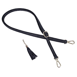 VanEnjoy Purse Strap Replacement with Tassel,Lichee Pattern Microfiber Leather for Crossbody Bag or Handbag,34-60" L*0.5" W,Gold Metal