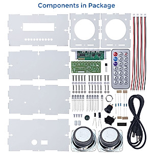 MiOYOOW DIY Bluetooth-Compatible Speaker Kit, Mini Stereo Sound Amplifier Soldering Projects with LED Flashing Light, Electronic Soldering Practice Kit for School STEM Education and Home Office Use