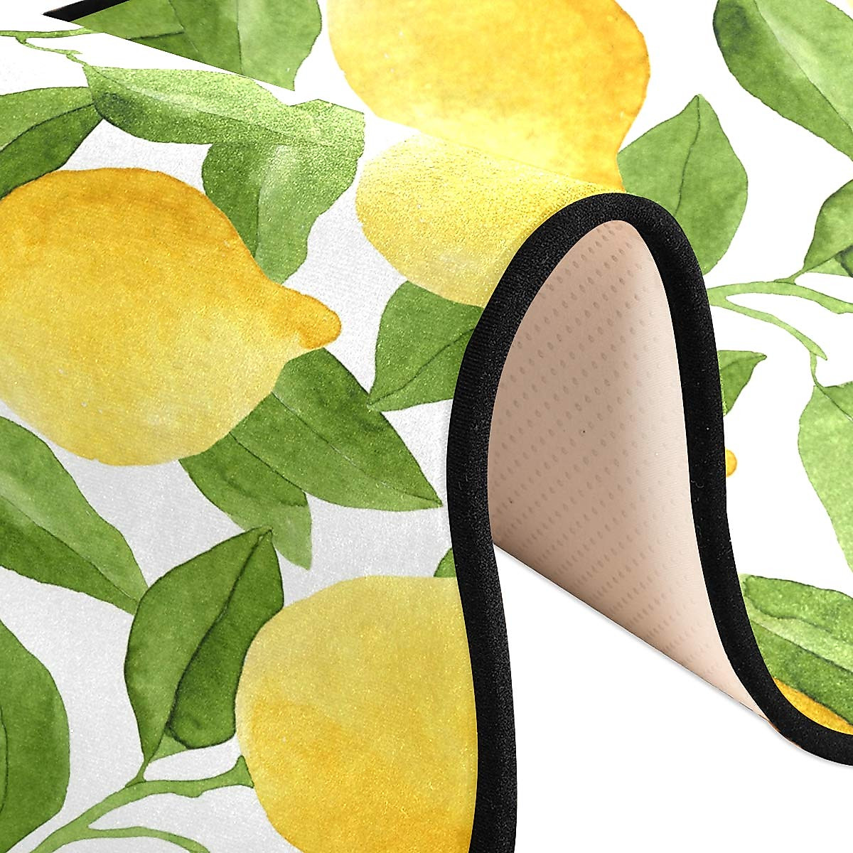 Lemon Bath Rug Runner Yellow Lime Tree Non Slip Area Mat Rugs for Bathroom Kitchen Entryway Shaggy Rug Soft Bedroom Carpet 72"x 24"