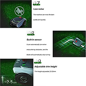 Automatic Robotic Lawn Mower, App Control, with Virtual Boundaries, Ultra-Quiet, Route Plan, Automatic Charging, for Small to Medium Yards