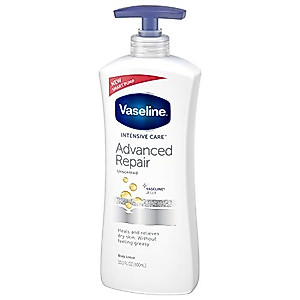 Vaseline Intensive Care Body Lotion, Advanced Repair Unscented, 20.3 oz (Pack of 3)