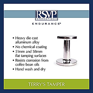 RSVP International (TAM) Dual Sided Coffee Espresso Tamper, Aluminum Alloy