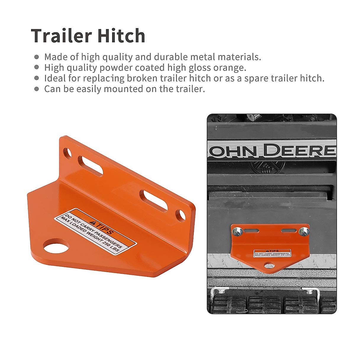 Lenink Universal Trailer Hitch for Zero Turn Mower, Heavy Duty Mower Hitch Mount 3/16'' Thick