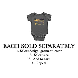 Threadrock Taquito | Baby Son or Daughter Infant Bodysuit | 6 Months, Charcoal