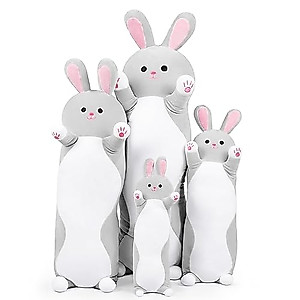 MIAOHAHA Long Bunny Rabbit Plush Toy Doll, Long Rabbit Stuffed Animal Hugging Pillow Hugging Pillow Gift for Kids and Girls(Gray Rabbit,90cm/35.4in)