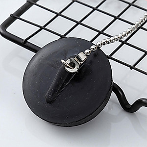 Gllehkt Universal Rubber Bath Plug with Chain Drain Stopper Handy Rubber Bath Plug for Kitchen & Bathroom Sinks 40mm Great
