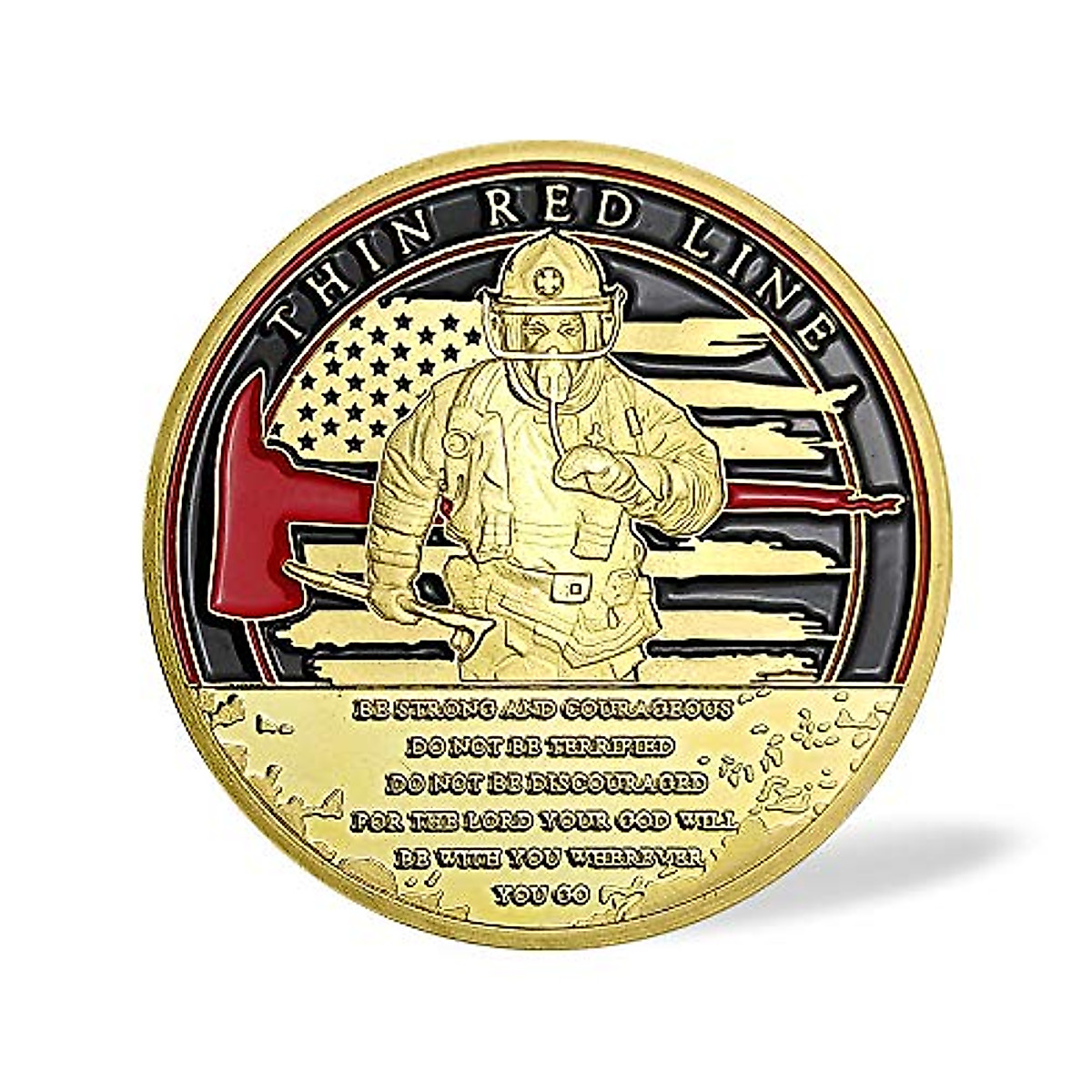 Firefighters Challenge Coin Thin Red Line Fire Dept.