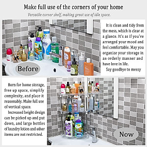 Argox Bathroom Organizer Countertop, Bathroom Finishing Countertop, Countertop Storage, Counter Storage, Storage Under The Sink,Transparent Bathroom Shelf