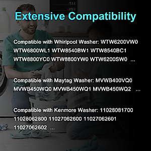 Funmit W10435302 Washer Bearing and Tub Seal Kit & W10447783 Installation Tool Replacement for Whirlpool Cabrio and Maytag Bravos XL Washers, Repair Noisy, Shaking, Leaking, UL/OL Error Issues