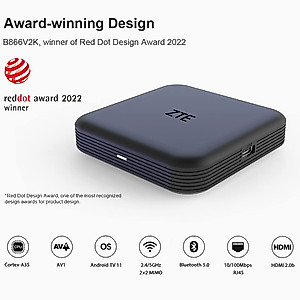 ZTE Android TV Box ，Smart TV Box ZXV10 Support Wi-Fi 5 Bluetooth 5.0 ， Support 3D 4K HDR Videos Media Player,Dolby Vision,Supports YouTube/Google Assistant/Google Play Store