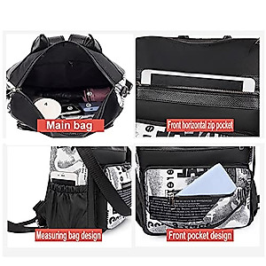 Backpack Purse for Women Fashion Waterproof Backpack Lightweight Shoulder Bag Nylon Multipurpose Casual Travel Bag (Black)