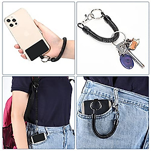 SUSSURRO 4 Sets Phone Case Anchor and Tether Stretchy Phone Wrist Strap Universal Cell Phone Lanyard Tether Neck Strap Outdoor Hiking Skiing Climbing Compatible with iPhone Samsung Most Smartphones