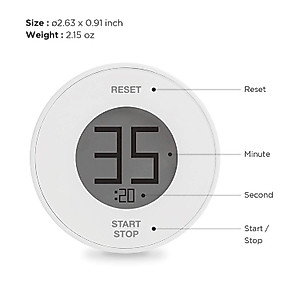 Mooas Dial Cooking Timer, Count Up/Countdown Digital Timer, Kitchen Timer, Loud Alarm, Big Digits, Magnetic Timer, Ideal for Cooking, Studying, Exercising, Working
